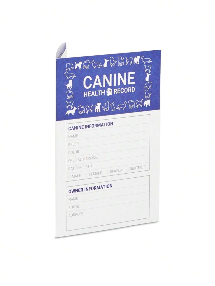 24 Pack Puppy Vaccination Record Card, Dog Vaccine And Canine Health ...