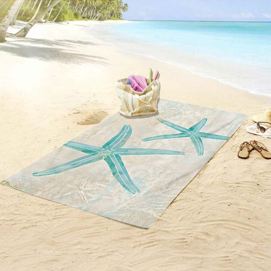 1P Shell Patterned Beach Towels, Ultra-Fine Fiber Beach Towels, Sports ...