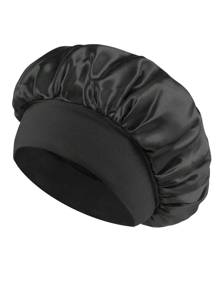 1pc Satin Wide Band High Elastic Headwear Sleeping Cap For Women Hair ...