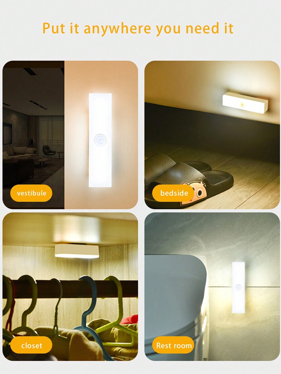 1pc Led Desk Lamp & Night Light, Creative Usb Charging Portable Cabinet ...