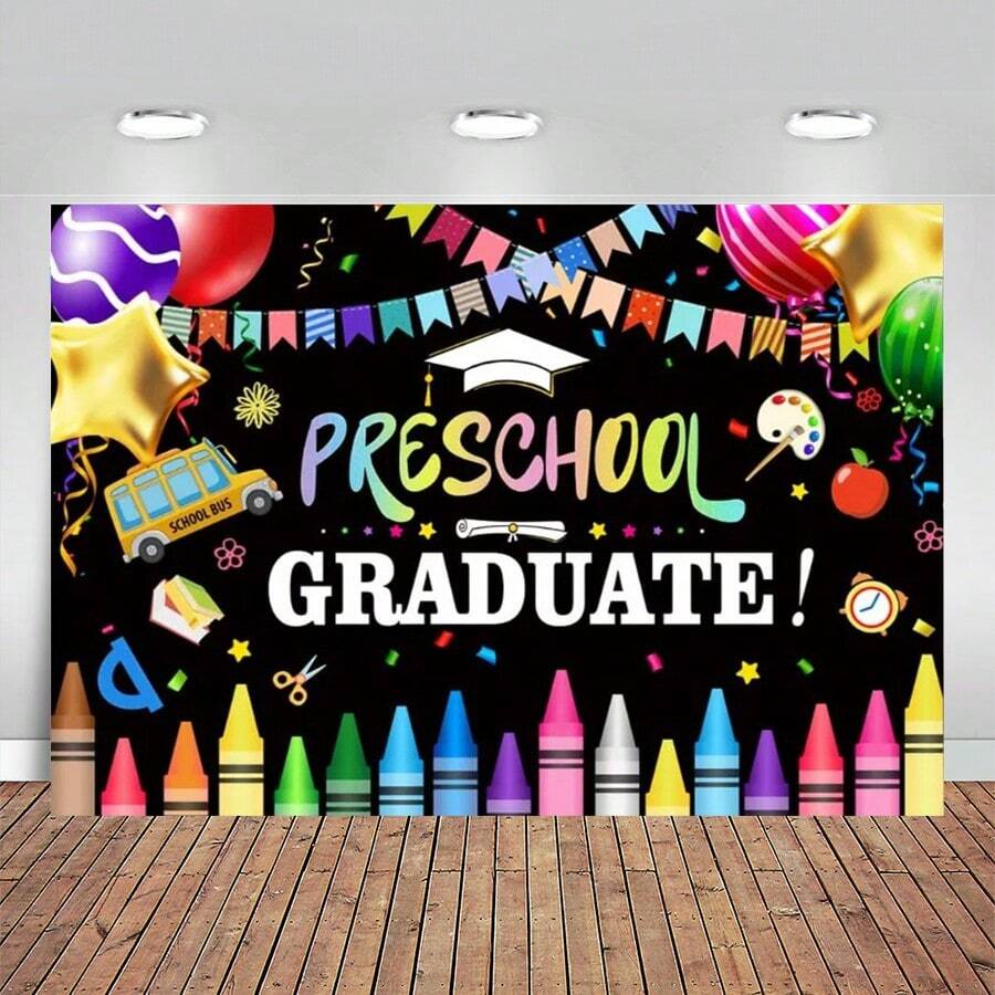 Preschool Kindergarten Graduation Backgrounds Party Photographic Kids ...
