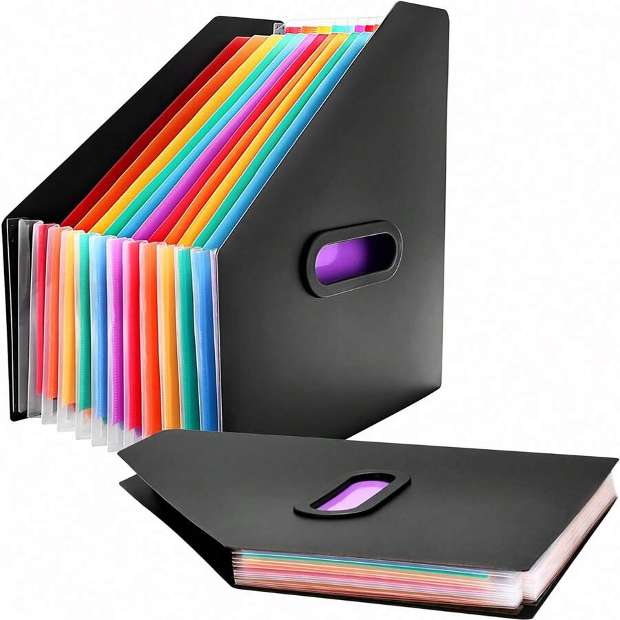A4 Vertical File Folder With Colorful Lining, Portable Classification ...