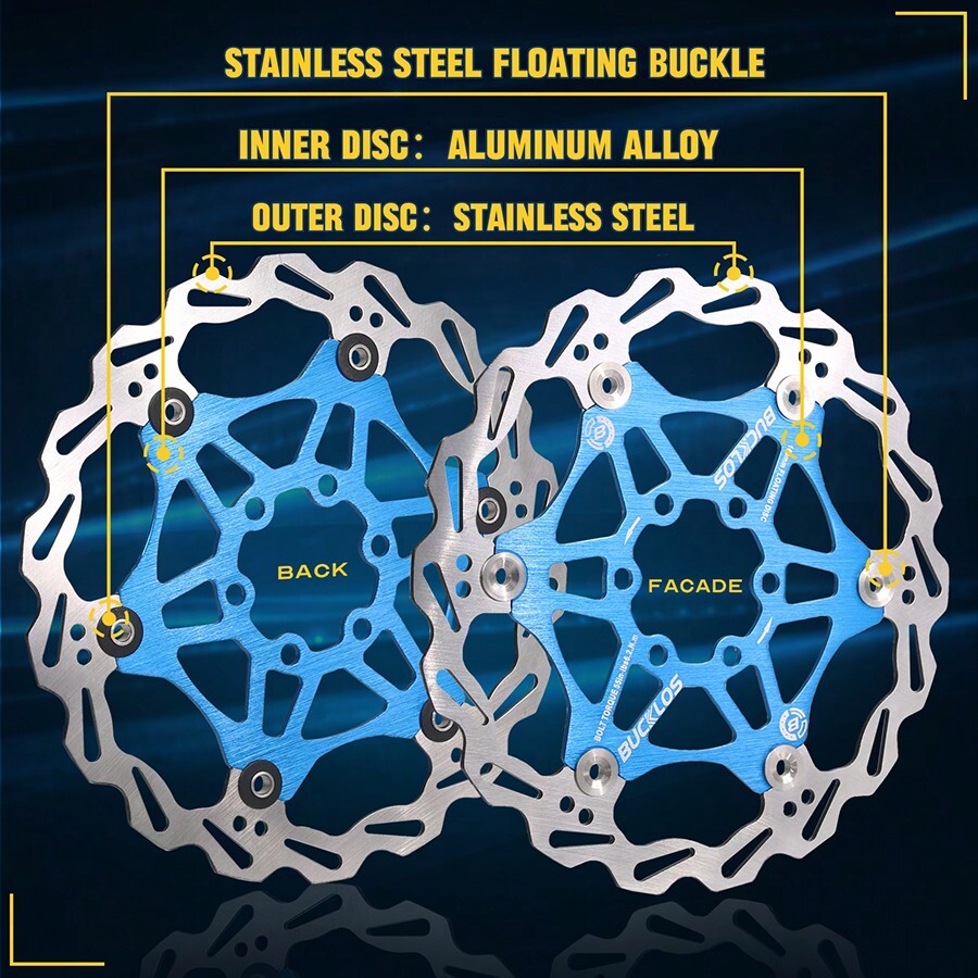 1 PC 160 Blue BUCKLOS Bicycle Disc Brake Rotor 160mm MTB Brake Rotors ...