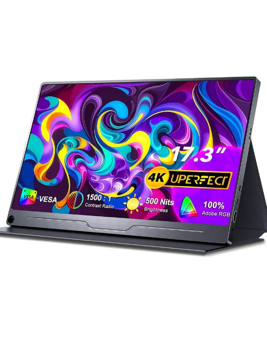 UPERFECT Portable Monitor 17.3 Inch 4K UHD 100% Adobe Display, VESA ...