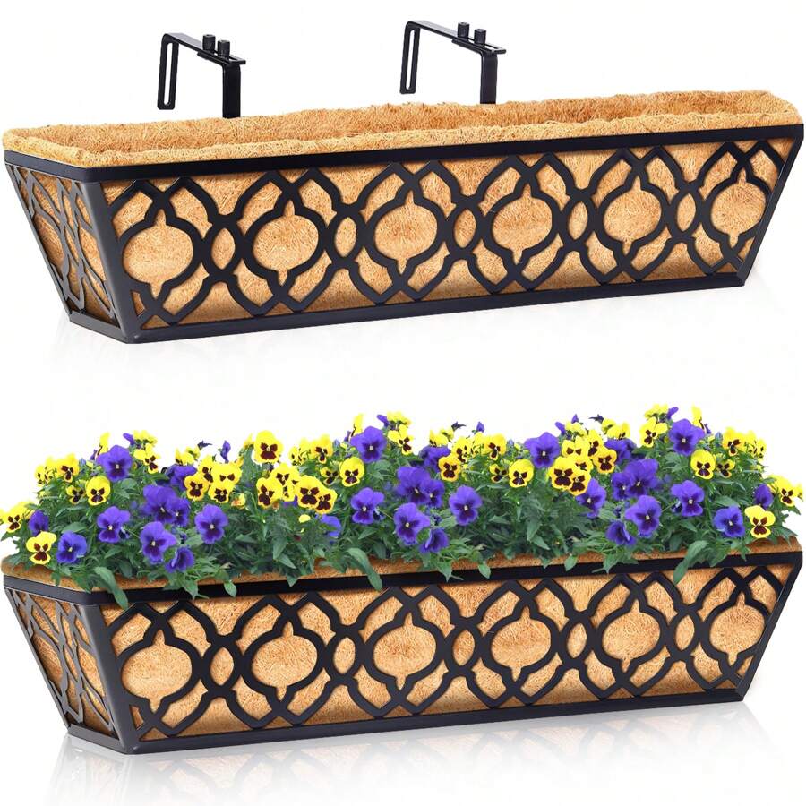 2packs 24 Inch Window Deck With Coco Liner, 24" Window Boxes Horse ...
