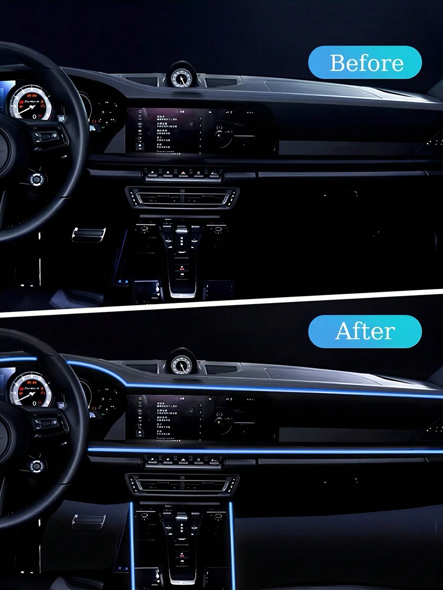 3m Edge Trimmed Car Led Ambient Light Strip With Clip-On Design | SHEIN USA