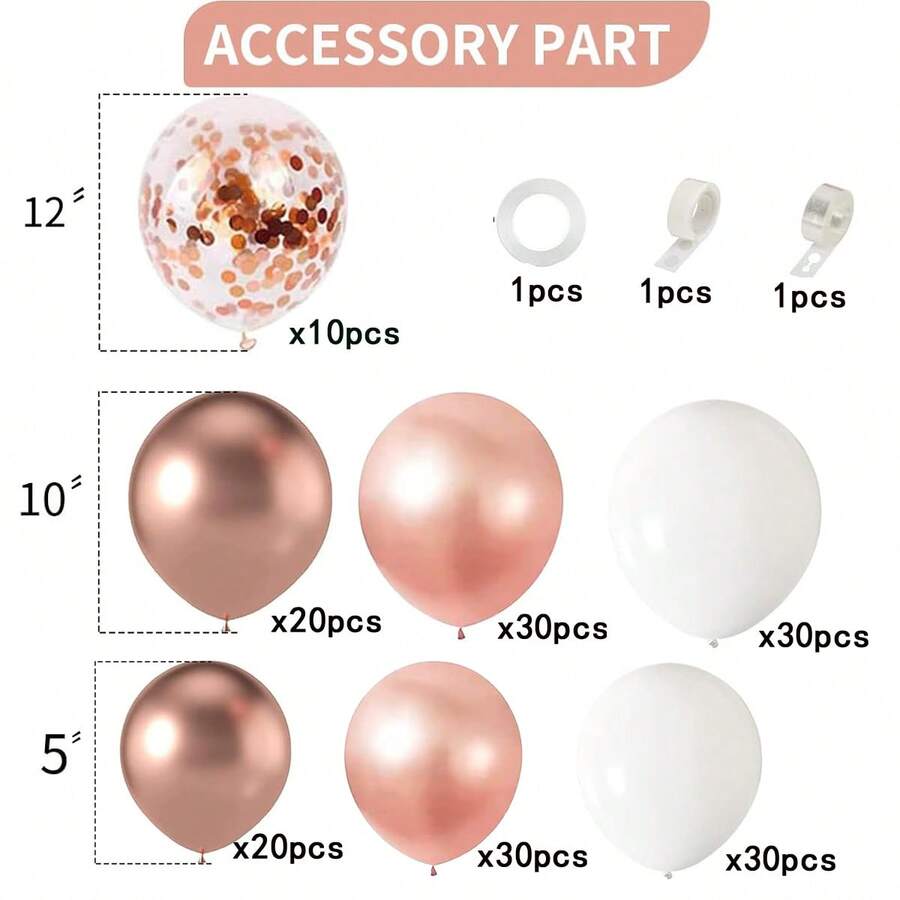 170PCS Rose Gold Garland Balloons Rose Gold Chrome Ballons Arch Kit ...