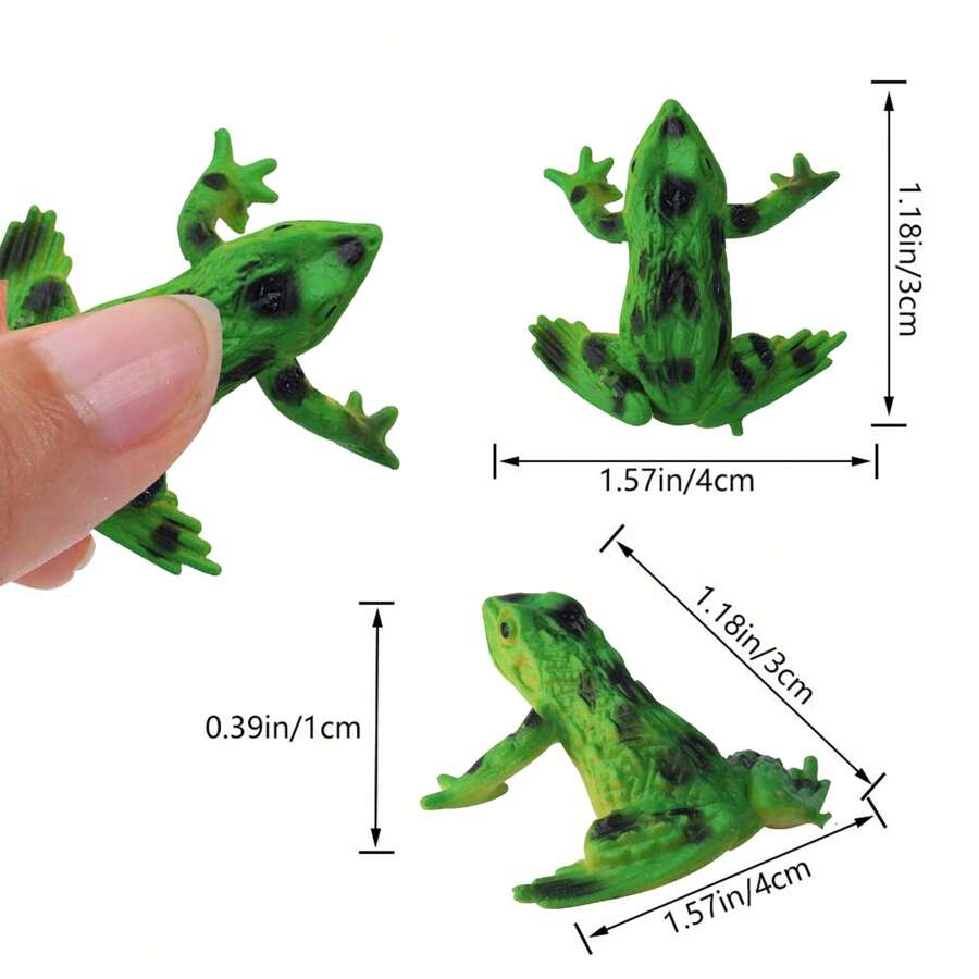 16Pcs Plastic Frogs Toy Set For Easter Party Favors Mini Red Frogs Toys Fun Tropical Forest ...