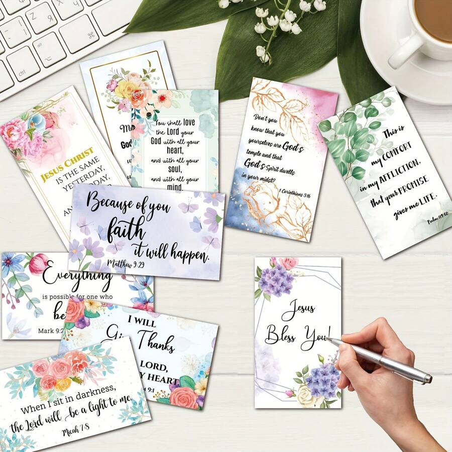 100pcs, Prayer Cards, Mini Scripture Cards With Assorted Bible Verses ...