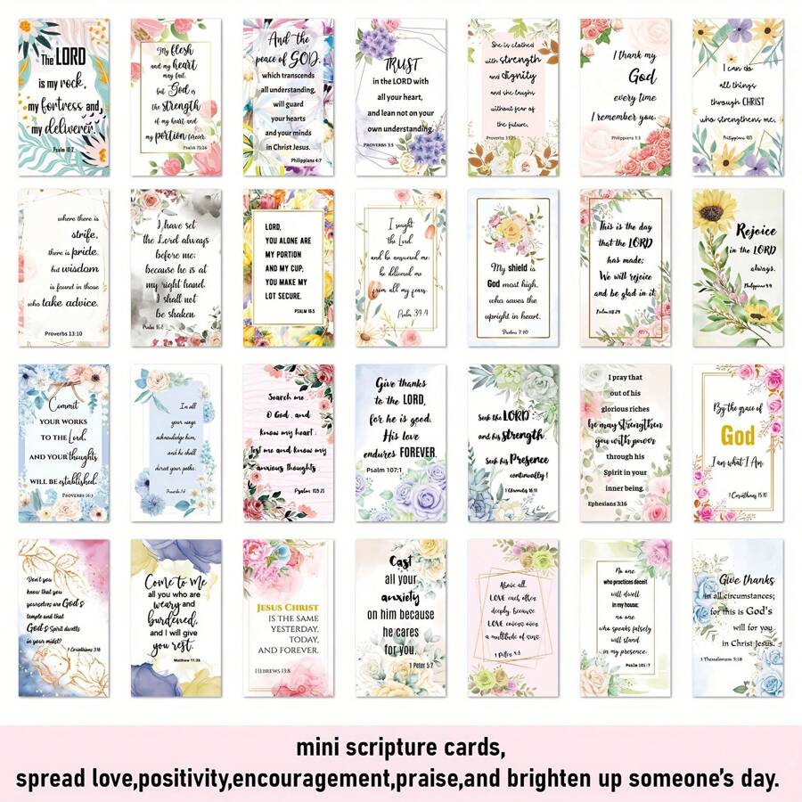 100pcs, Prayer Cards, Mini Scripture Cards With Assorted Bible Verses ...