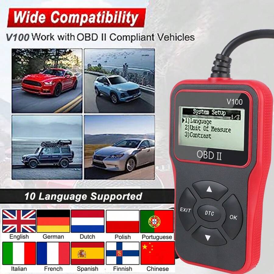 Plug And Play OBD2 Code Reader OBD 2 Scanner Car Diagnostic Tools 16 ...