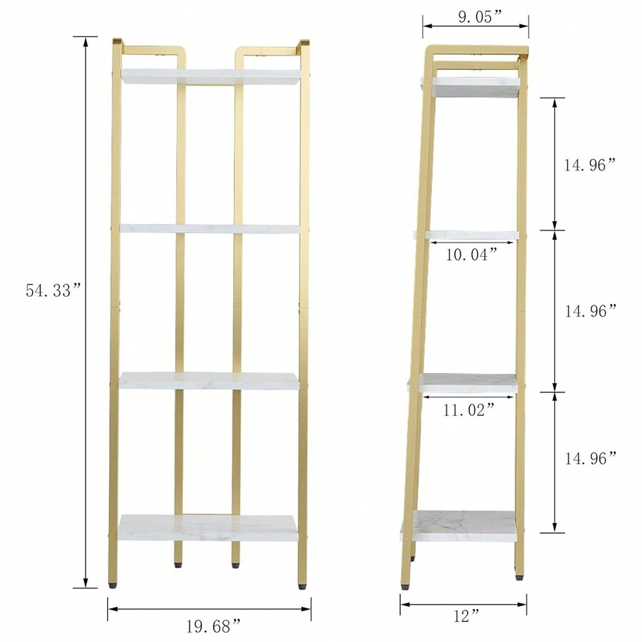 4-Tier Gold Ladder Shelf: Multi-Purpose Storage And Display Unit For ...