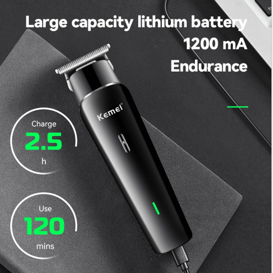 Lithium Battery Low Noise Long Life Hair Trimmer Kemei Km-1115 Fast Usb ...