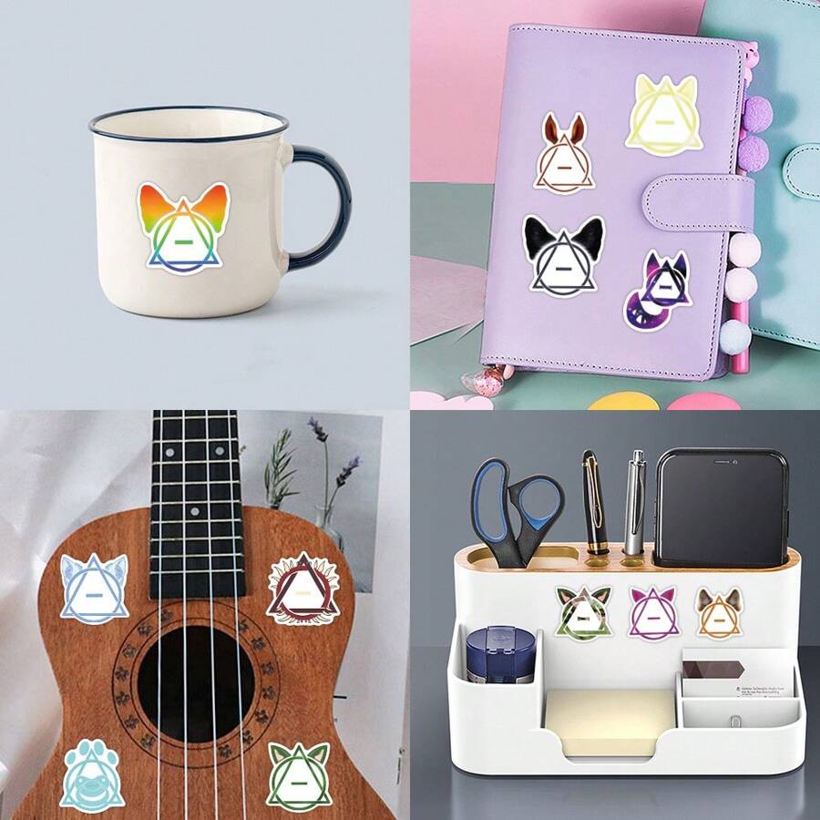 50pcs Therian Style Waterproof Cute Cartoon Sticker For Vintage Bullet ...