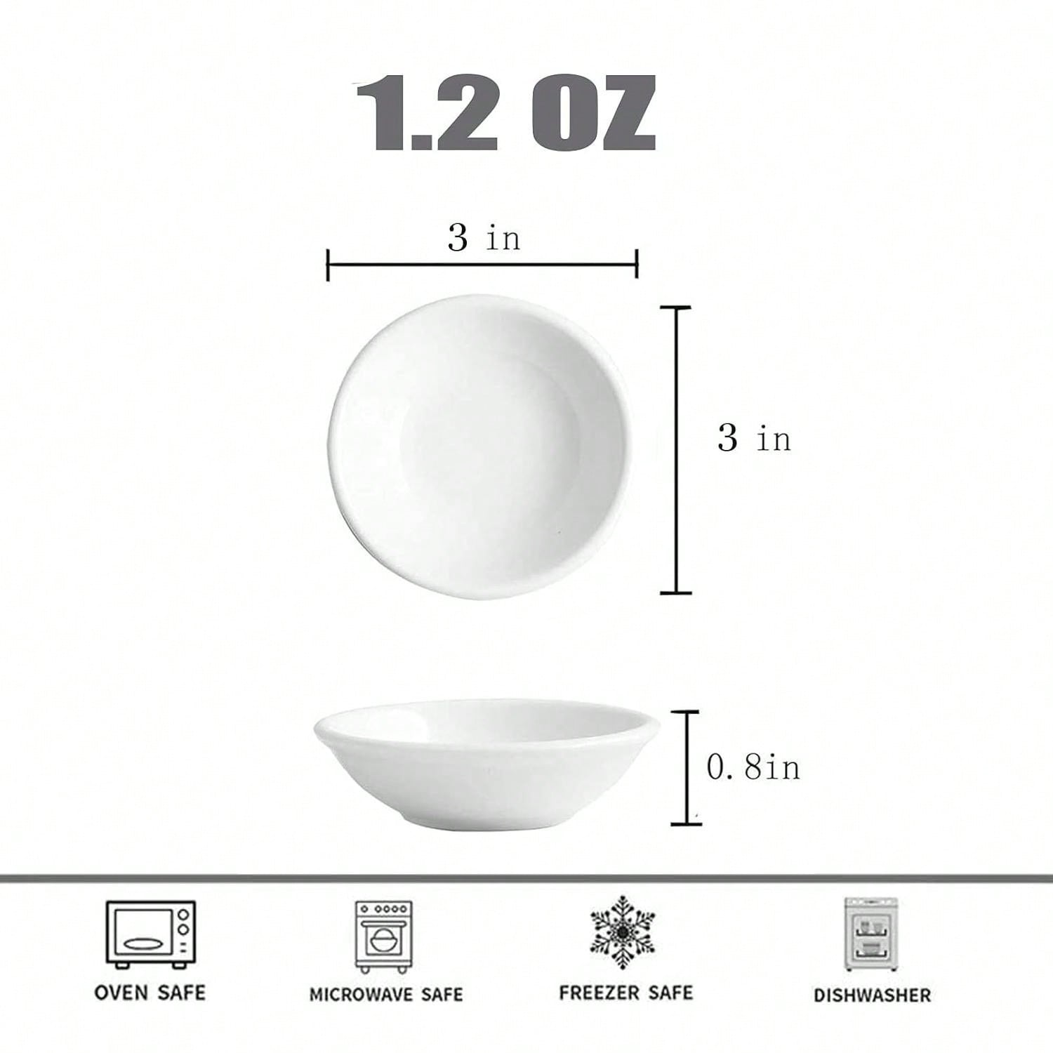 3 Inch Flavor Dish, Side Dish, Seasoning Dish Set Of 12/20, White ...