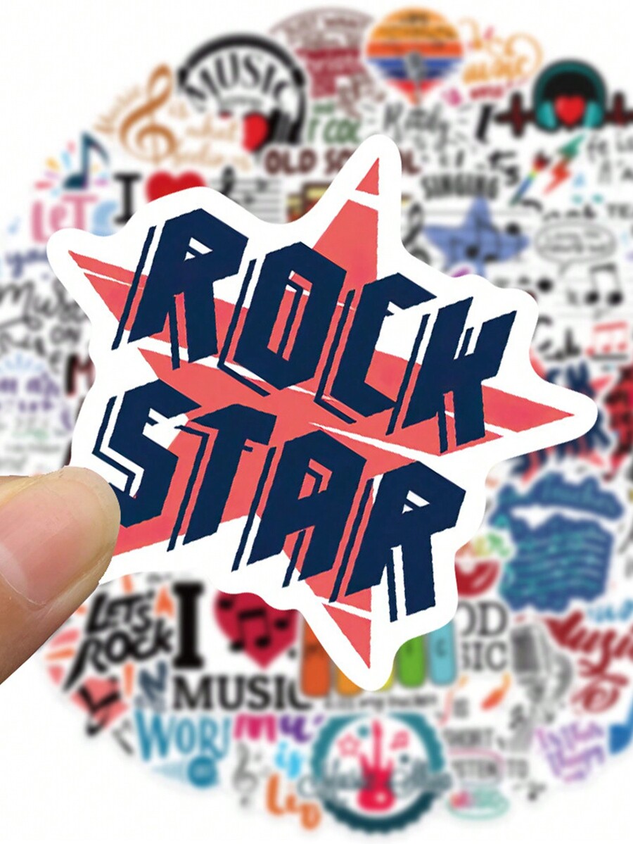 50pcs Inspirational Music Themed Stickers For Decorating Your Luggage ...