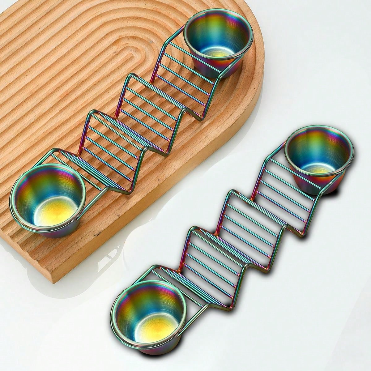 1Pack Stainless Steel Taco Holders With 2 Sauce Cups, Taco Stands ...