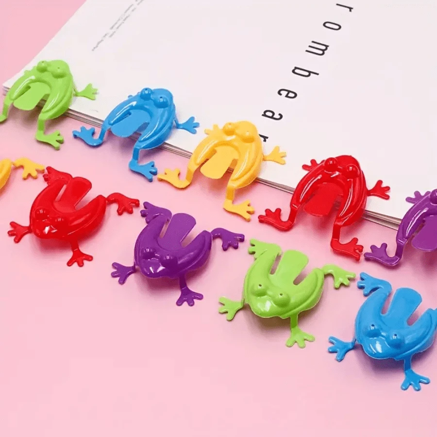 1/5/10pcs, Plastic Bouncing Frog, Jumping Toy Frogs Finger Pressing ...