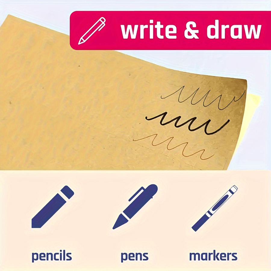 50 Sheets Kraft Paper Self-Adhesive Stickers & A4 Noted Stickers ...