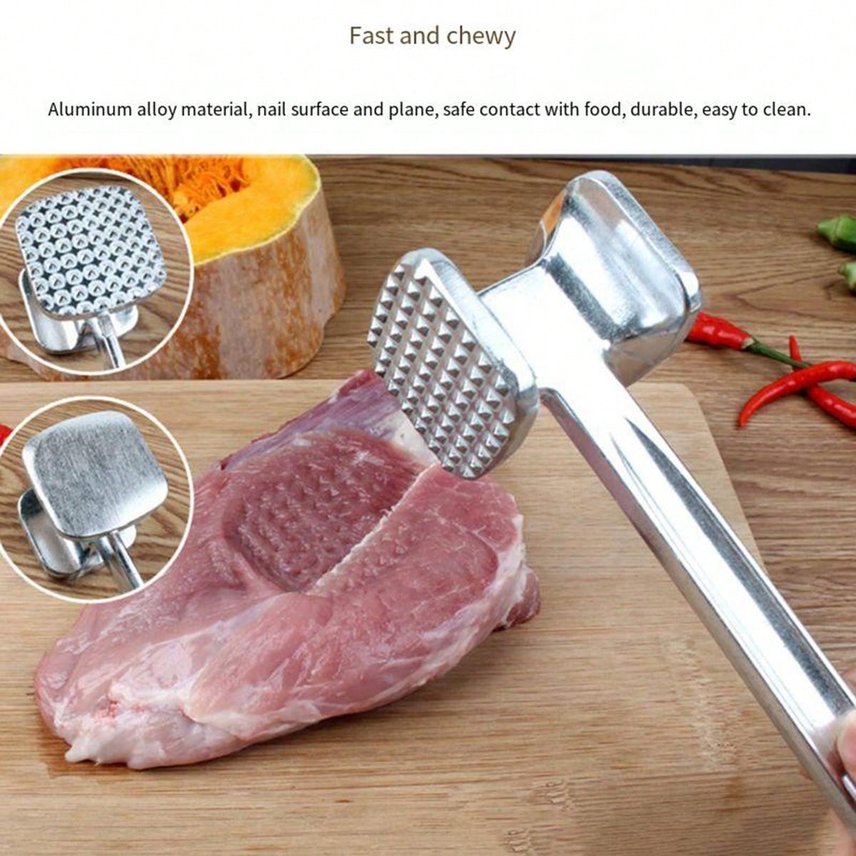 Double-Sided Meat Tenderizer Hammer For Home Use, Made Of Aluminum ...