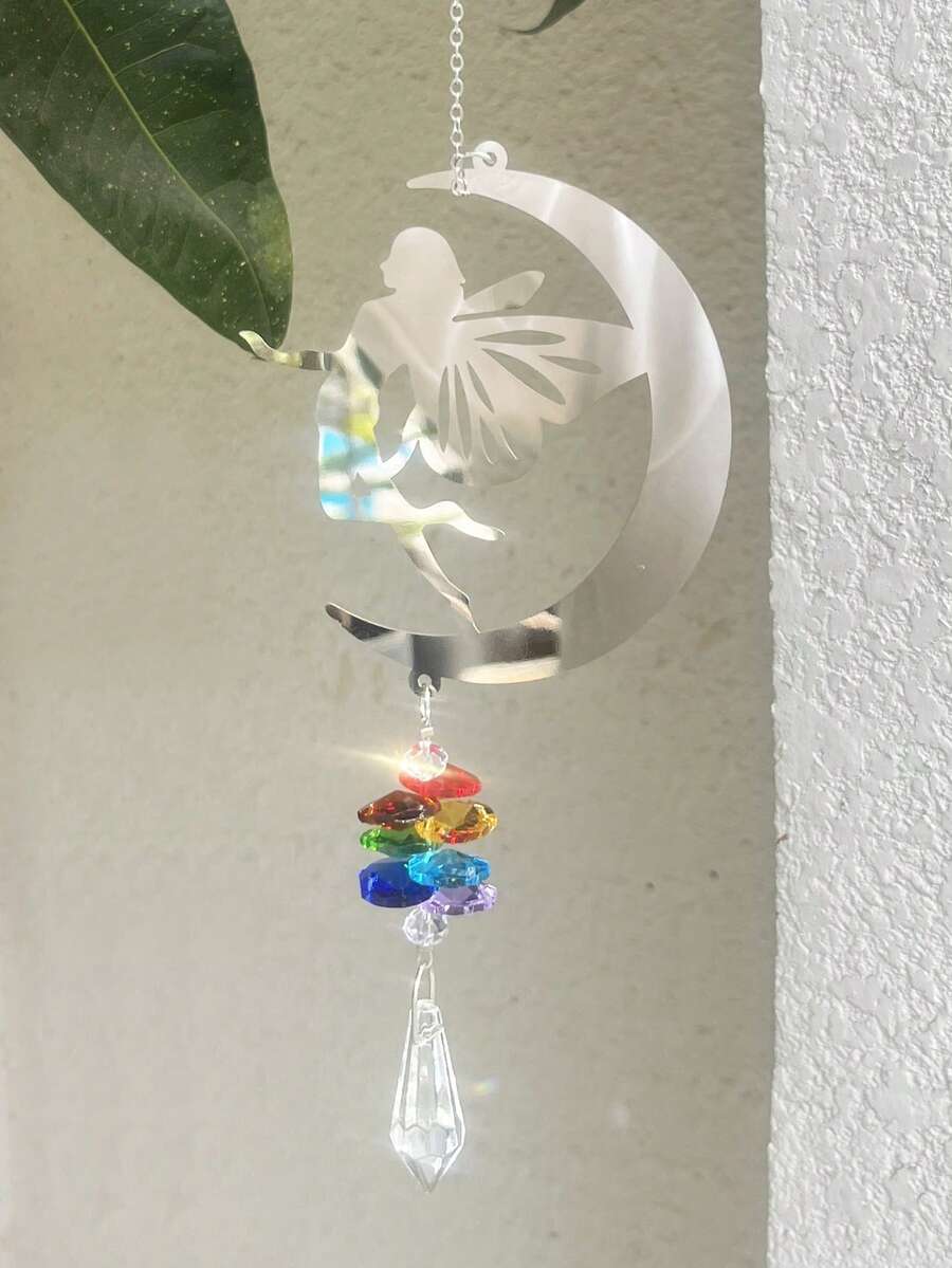 1pc Southeast Asian Style Metal Rotating Diy Crystal Ball Wind Chime ...