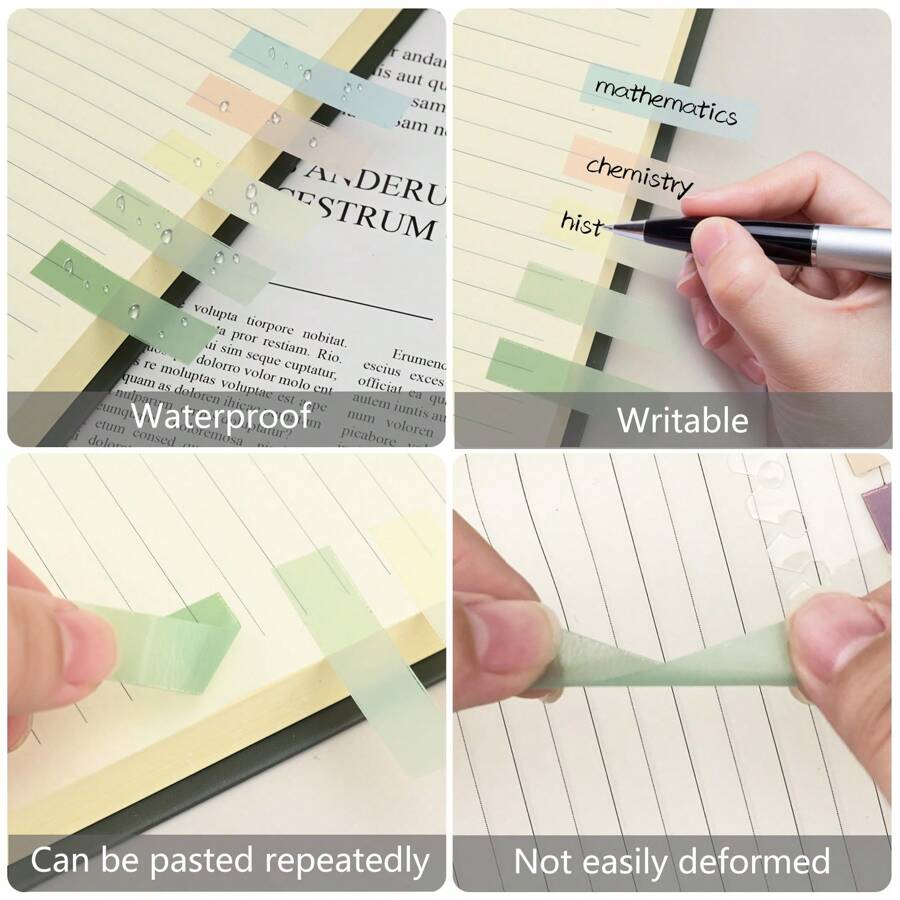 300 PCS Transparent Sticky Tabs And 200 PCS Index Tabs, Clear Notes ...