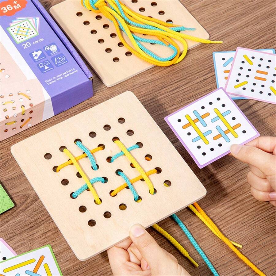Montessori Early Education Children's Two-Player Battle Pattern String ...