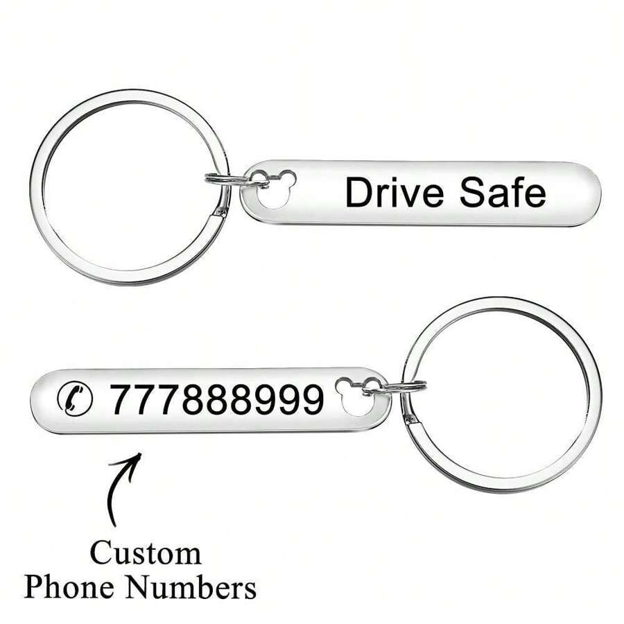 1pc Custom Phone Numbers Keychain 5.5*1cm Personalized Engraved ...