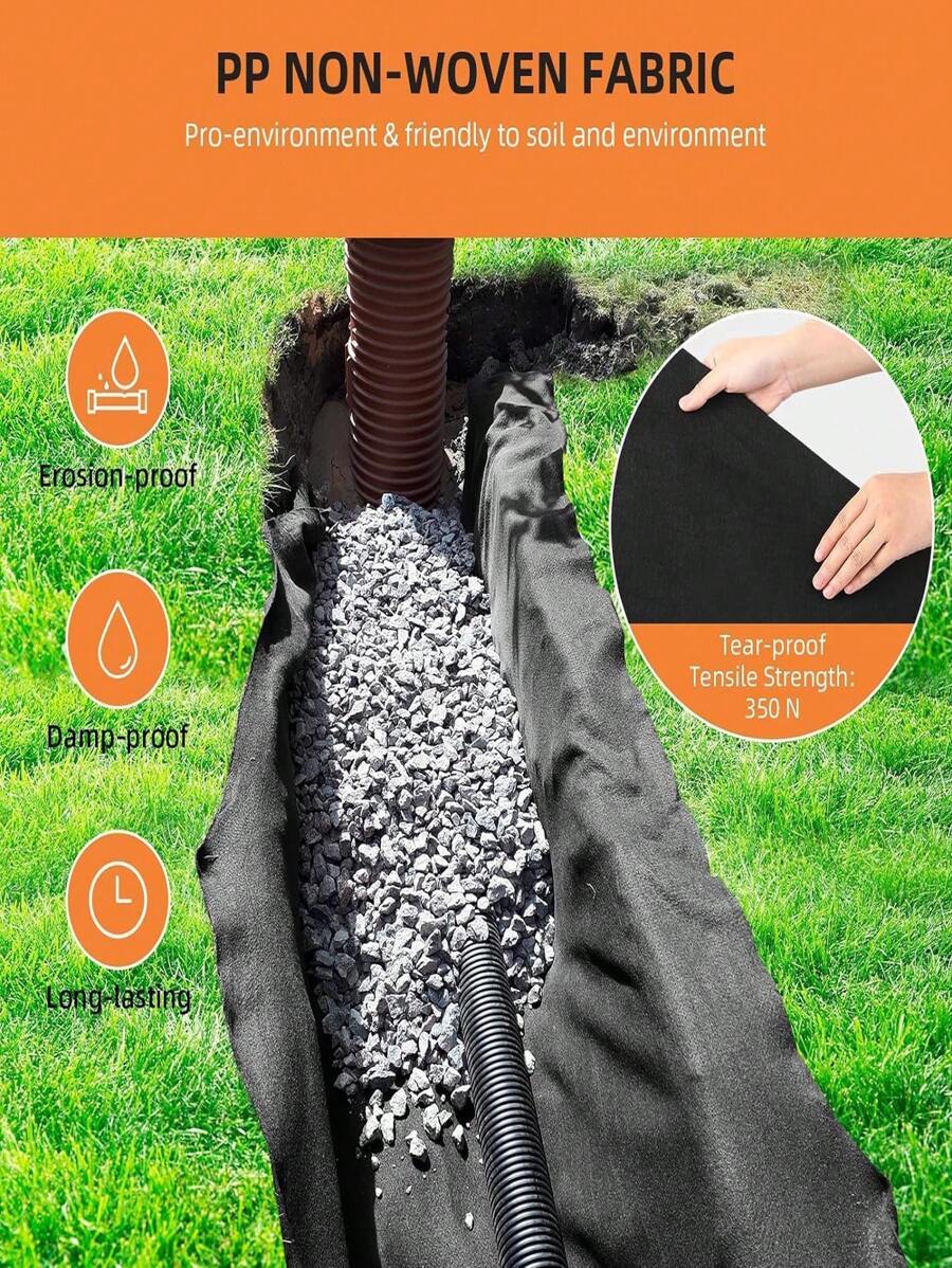 Geotextile Landscape, 6ft X 300ft & 6oz Non-Woven Landscape Fabric, PP ...