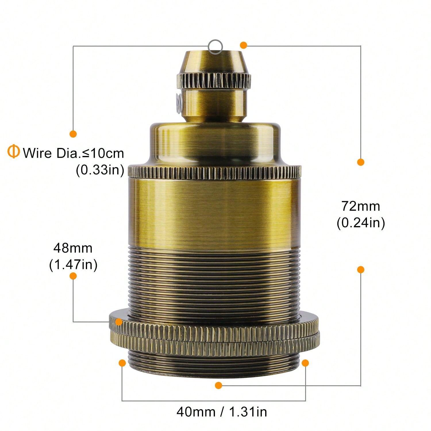 1PCS E26 E27 Metal Lamp Base Sockets Vintage DIY Antique Brass Ceramics ...