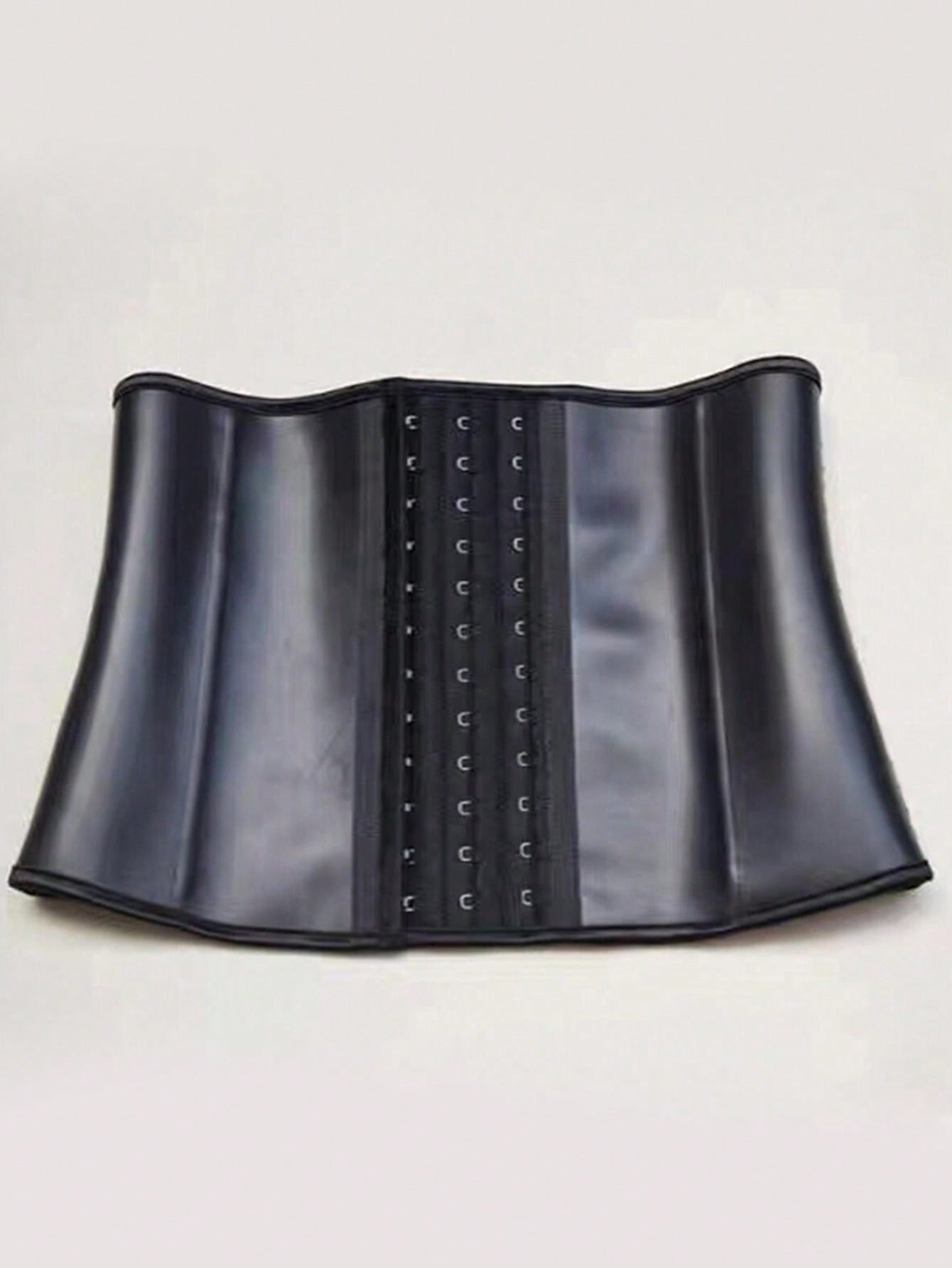 1 Pc Black Latex Corset Belt, 9-Bone Matte Surface Rubber Body Shaping ...