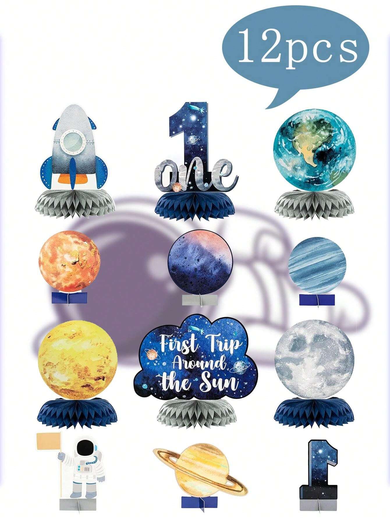Outer Space Planets Birthday Party Supplies, Toy Honeycomb Centerpiece ...
