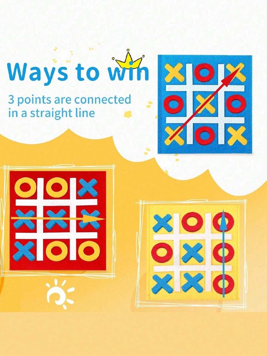 4sets Random Color Tic-Tac-Toe & Nine Grids Game, Educational Board ...