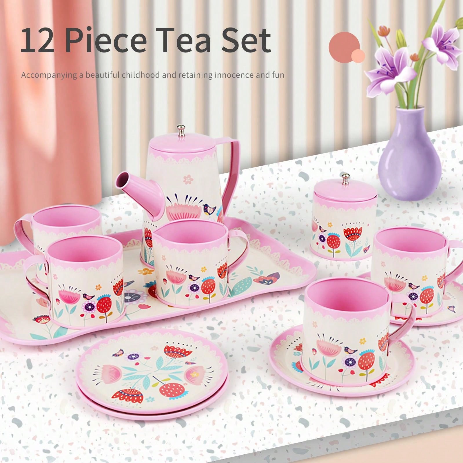 12pcs Girls' Pretend Play Tea Set Toy Diy House Play Toys, Multiple ...