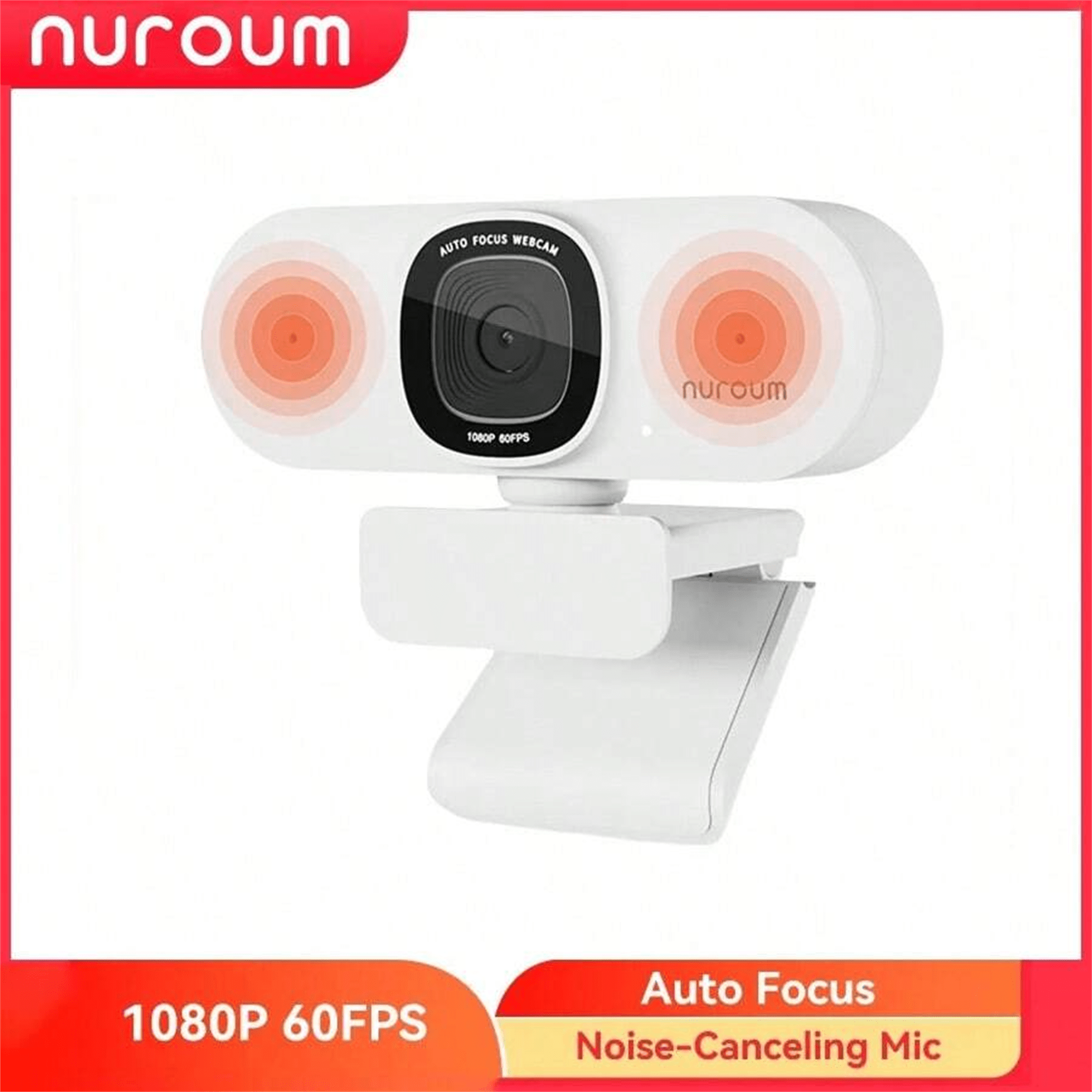 NUROUM V15- White 2K Hd 30fps Webcam With Microphone For Desktop,Laptop ...