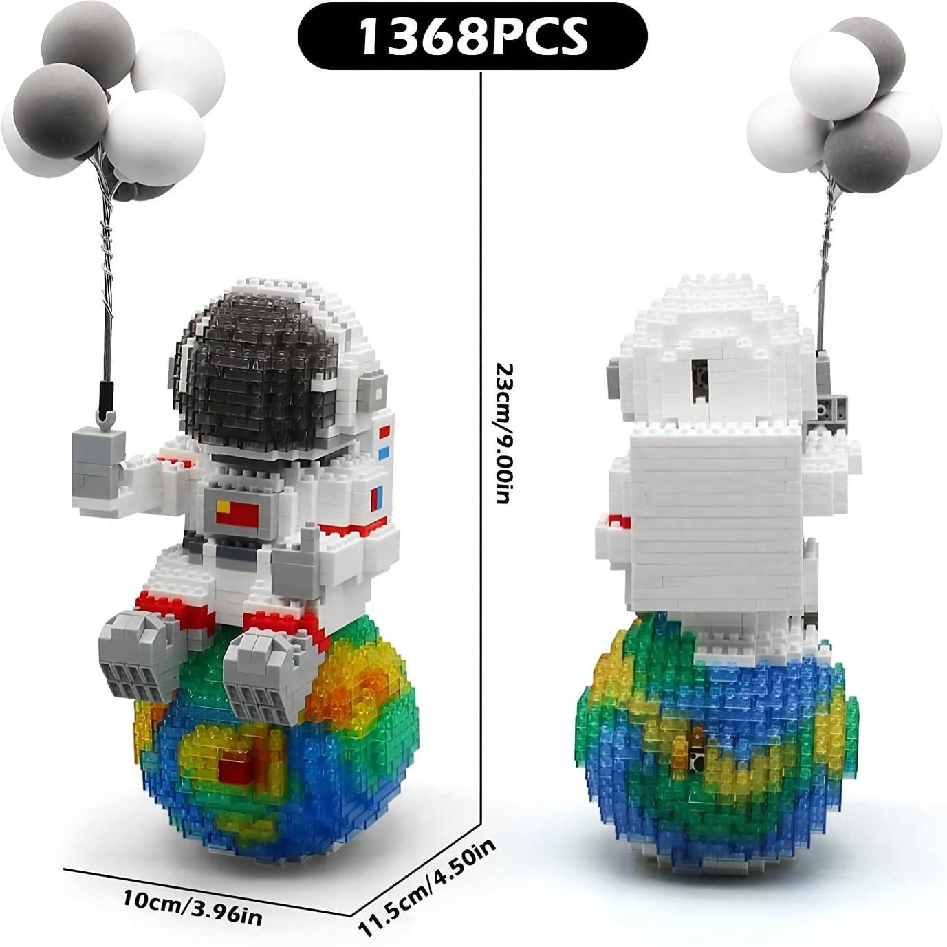 Astronaut Mini Building Blocks Set With Led Lighting Kit And Balloons