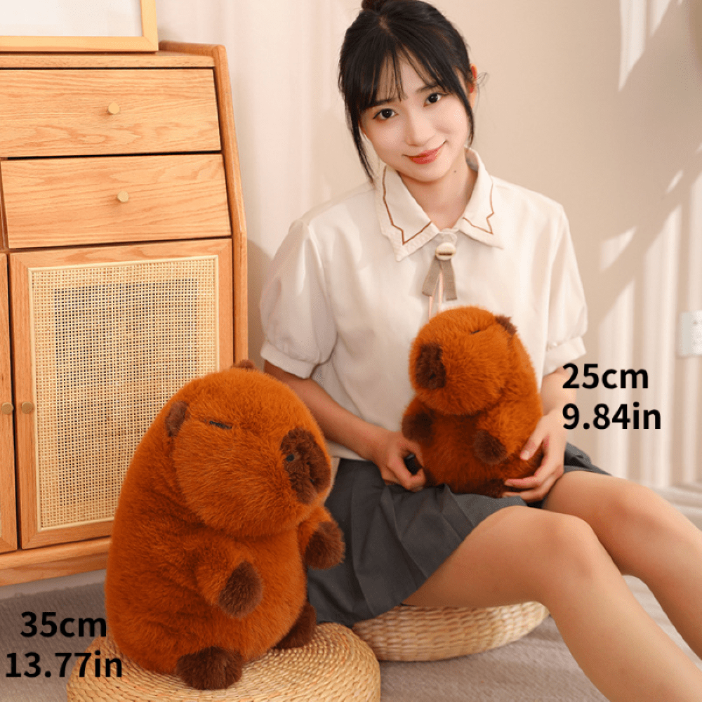 Capybara Stuffed Animal, Cute Capybara Plush Carrying A Turtle Toy ...