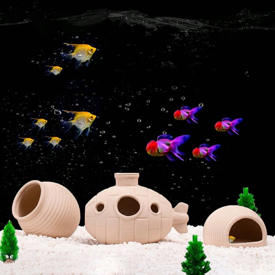 1 Psc Fish Tank Landscaping Breeding Jar Aquarium Decoration Rough ...