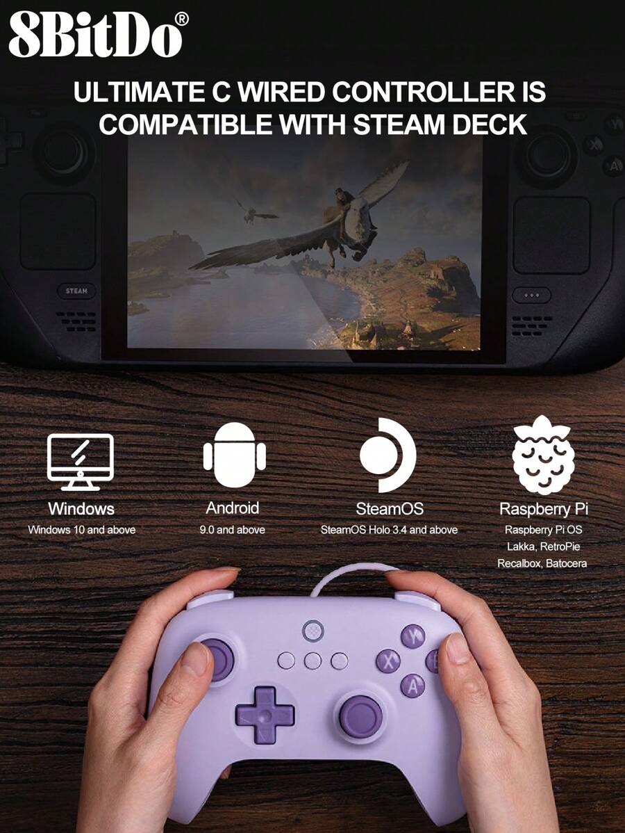 8bitdo 8Bitdo PC Wired Controller Ultimate C Gamepad Joystick ...