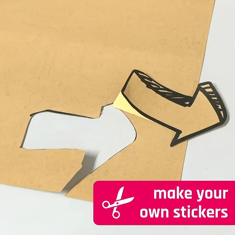 50 Sheets Kraft Paper Self-Adhesive Stickers & A4 Noted Stickers ...