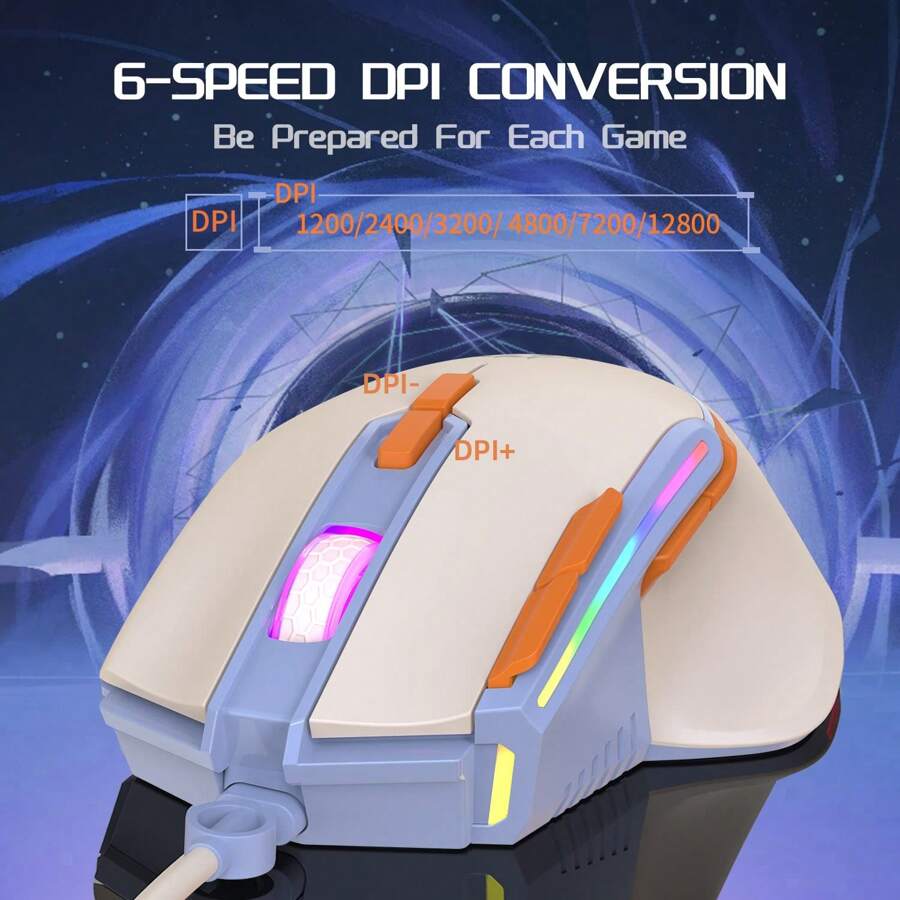 M2 Wired Gaming Mouse With 6 Types RGB Backlit High Precision ...