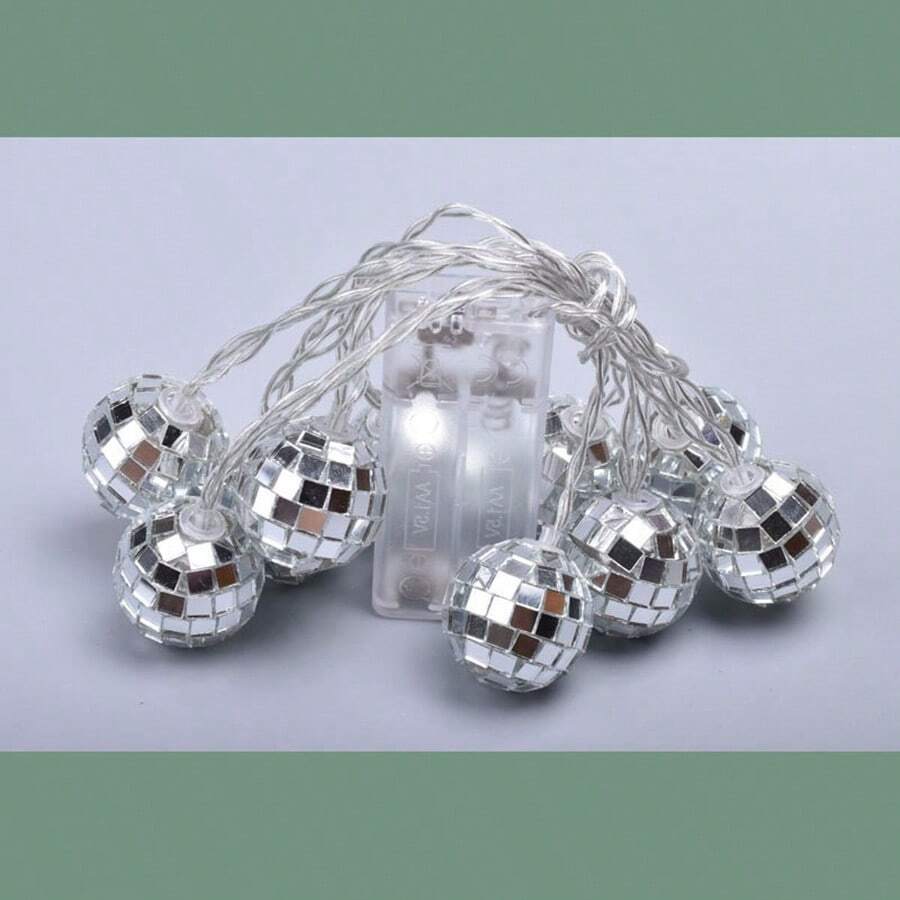 1.5m 10-Lights Warm White & Colorful Disco Ball String Light For Dance ...