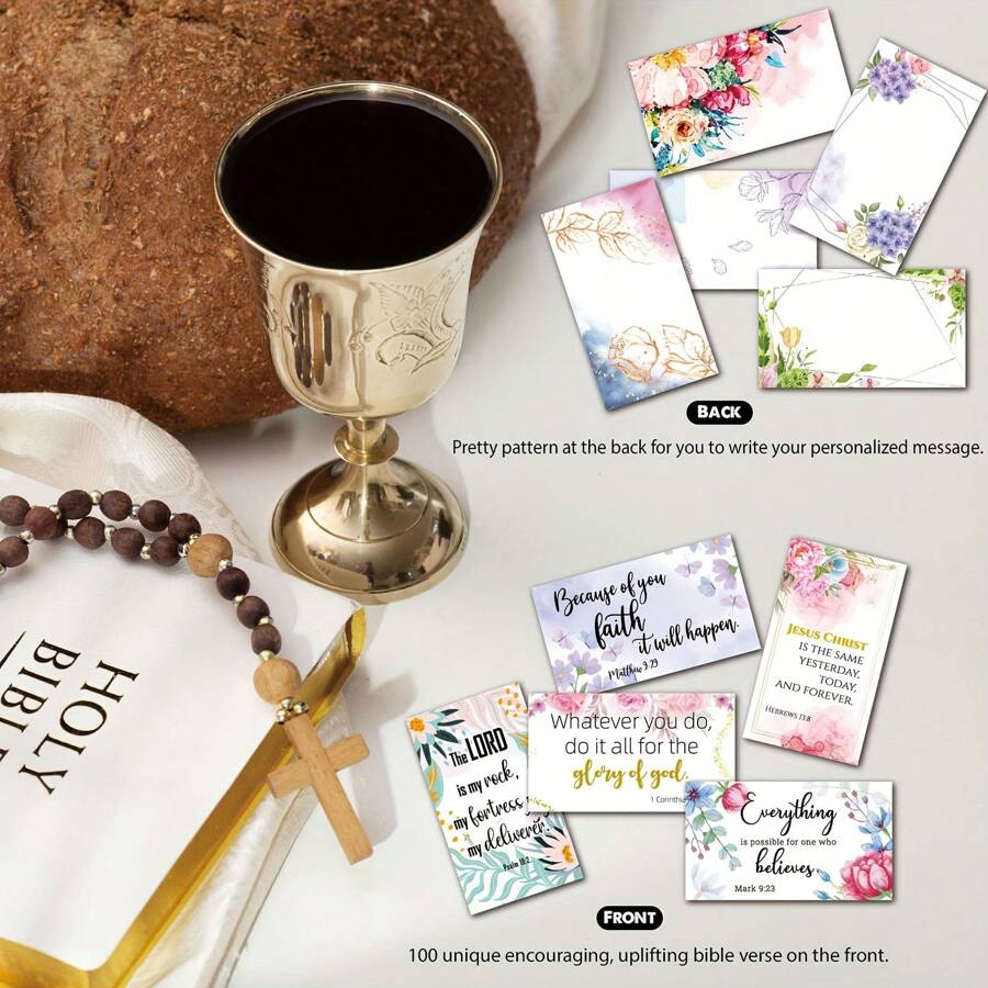 100pcs, Prayer Cards, Mini Scripture Cards With Assorted Bible Verses ...