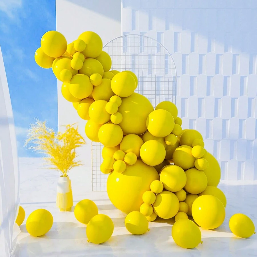 100PCS Yellow Balloon Garland Arch - 5/10/12/18 Inch Mustard Yellow ...