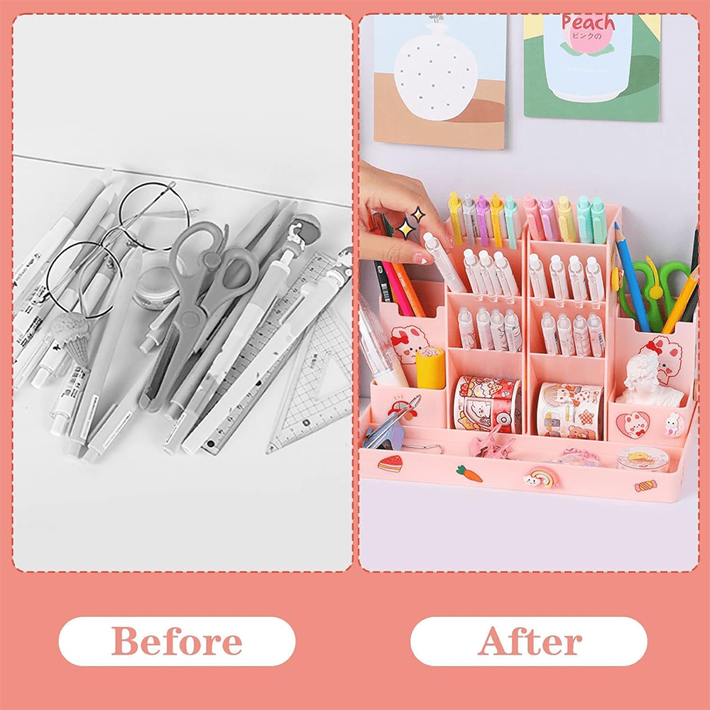 JOESTAR Desk Organiser, Multi-Functional Desktop Sationery Organizer ...