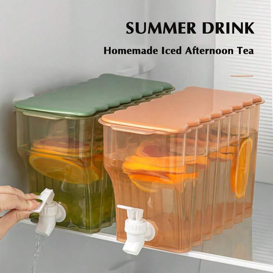 1pc Portable Water Tank With Tap & Fridge Jug For Milk, Lemon, Juice ...