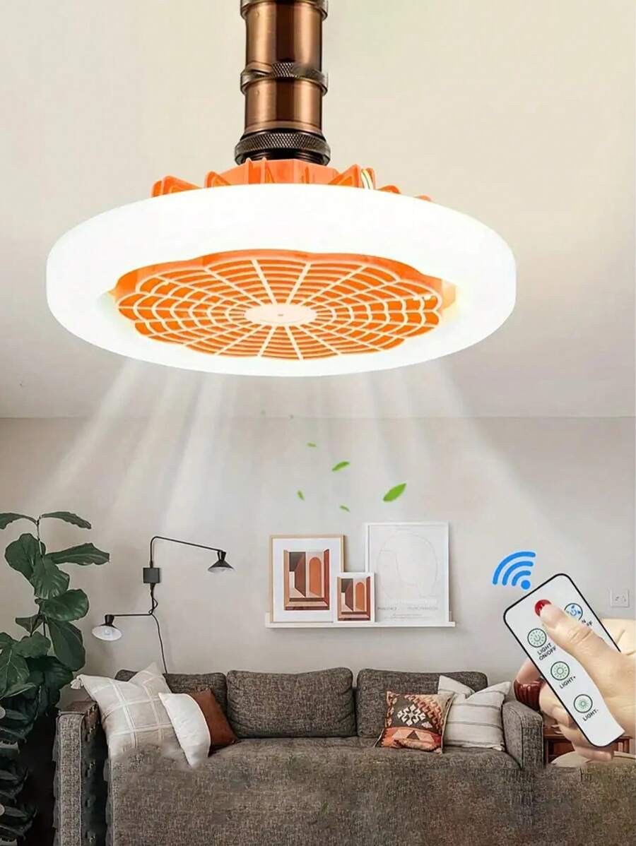1pc LED Smart Fan Light, Ceiling Fan WithLight Remote Control Enclosed ...
