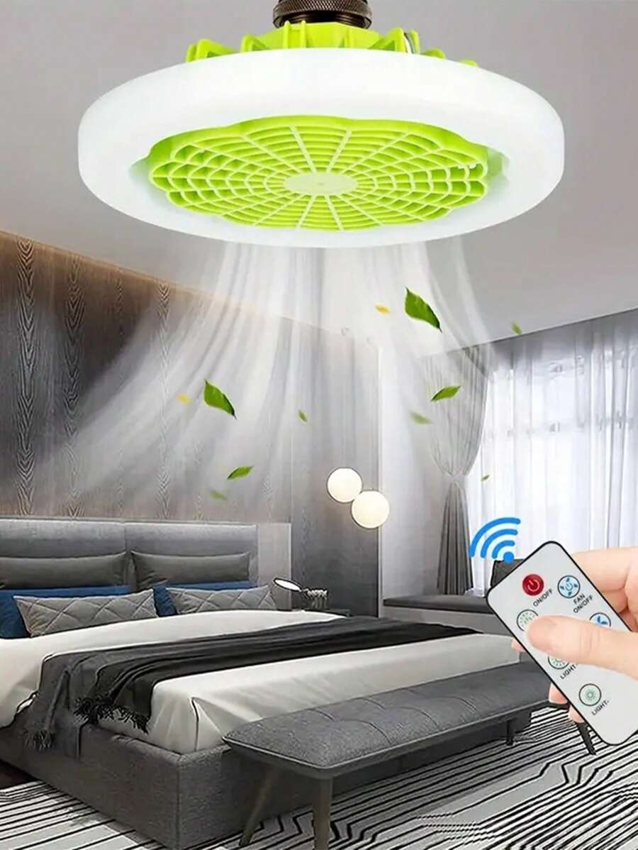 1pc LED Smart Fan Light, Ceiling Fan WithLight Remote Control Enclosed ...