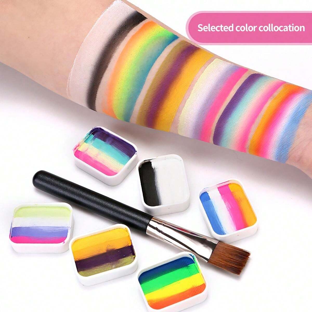 12 Grids 48 Colors 3012 G Body Painting Water-Washable Palette For ...