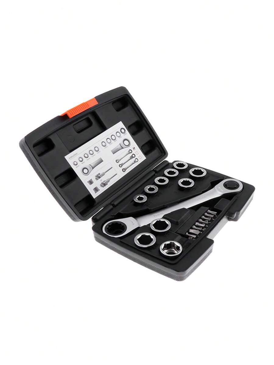 36-Piece Chrome Vanadium Thin-Walled Socket Set With Through-Hole ...